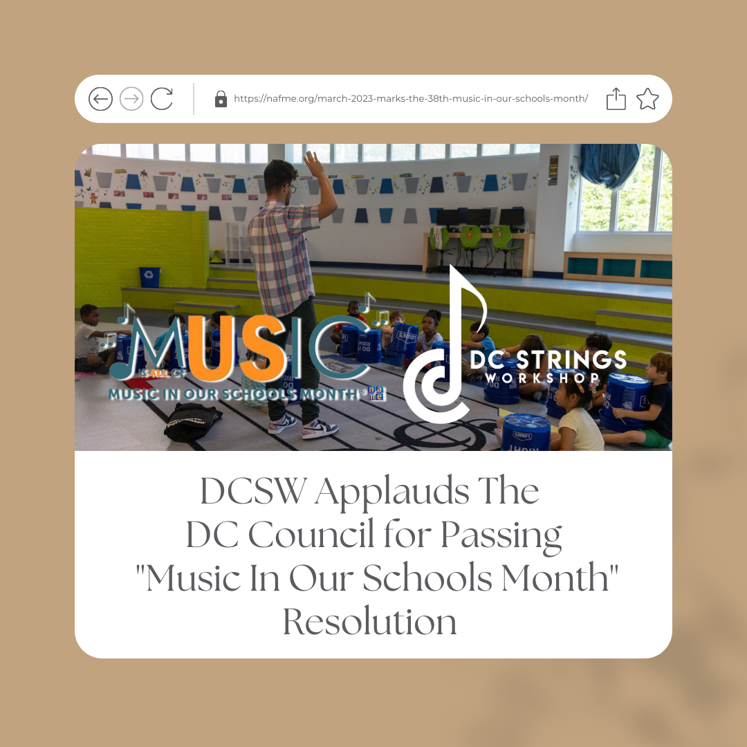 DC Strings Workshop Applauds DC Council for Passing Music In Our Schools Month Resolution - DC ...